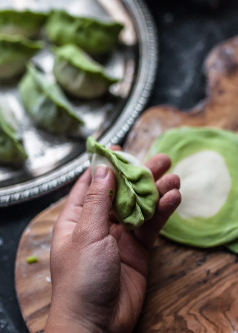 Pan-Fried Bok Choy Dumplings