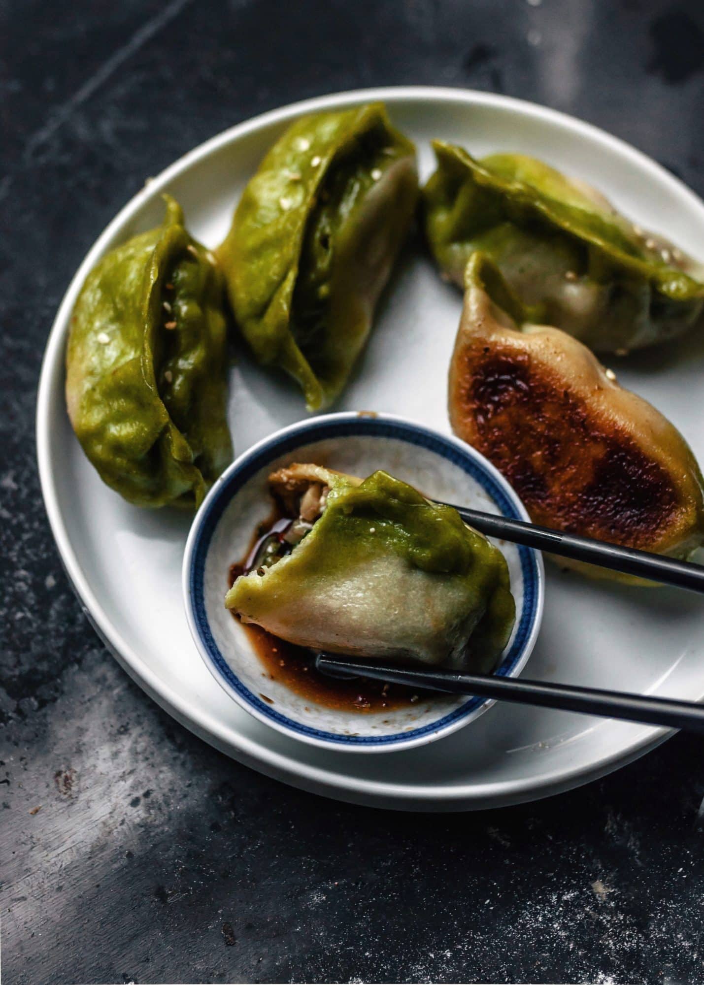 Pan-Fried Bok Choy Dumplings