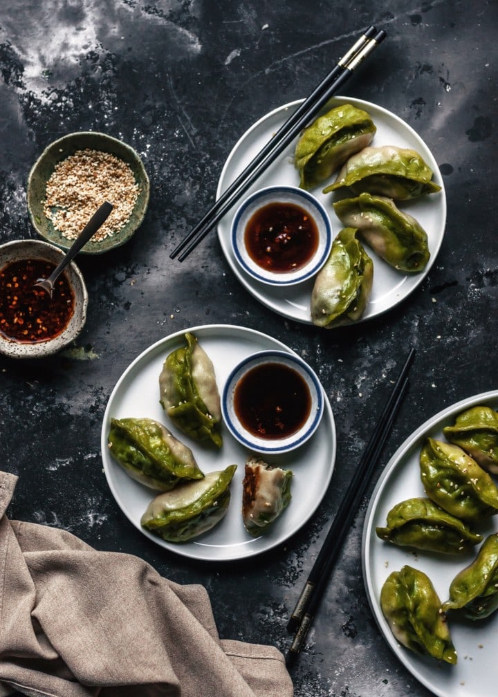Pan-Fried Bok Choy Dumplings